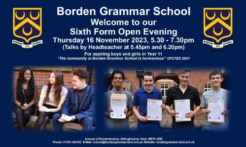 Borden Grammar School - Sixth Form Open Evening